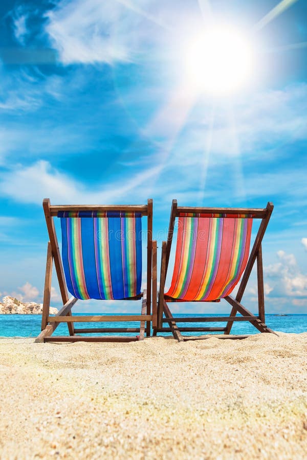 Deck Chairs on the Beach in Thailand Stock Image - Image of brighton ...