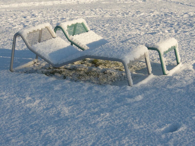 Deck Chairs in a Cold Environment Stock Photo - Image of winter, chair ...
