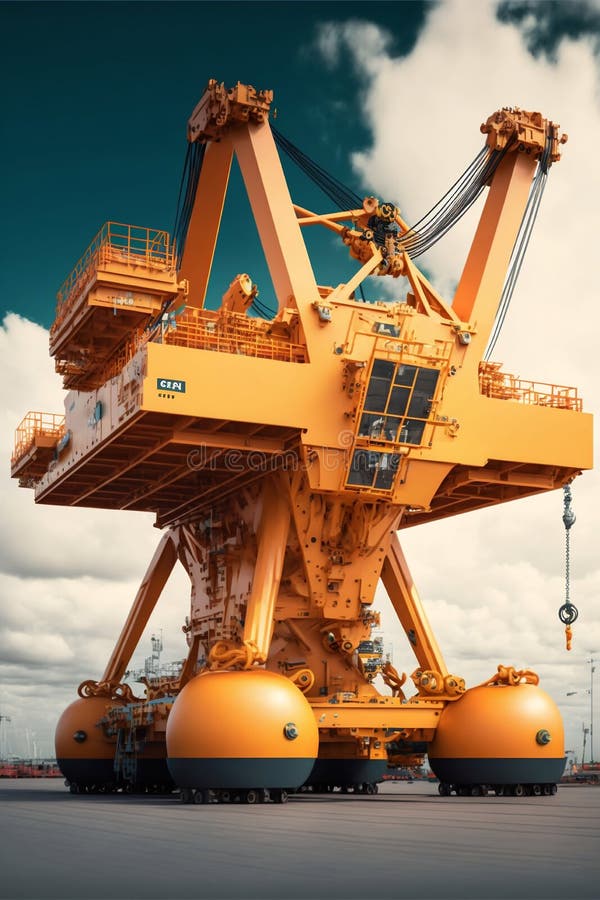 Deck Crane. Cargo Ship Crane Stock Illustration - Illustration of tower ...