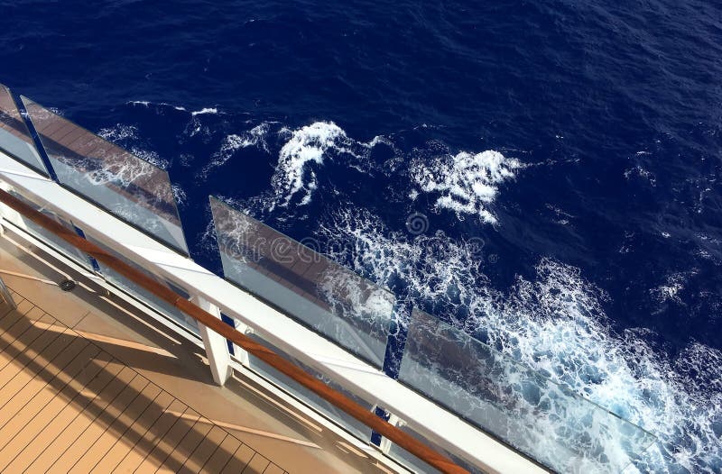 On a Cruise Ship Looking Down into the Ocean Stock Photo - Image of ...