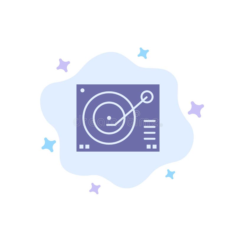 Deck, Device, Phonograph, Player, Record Blue Icon on Abstract Cloud ...