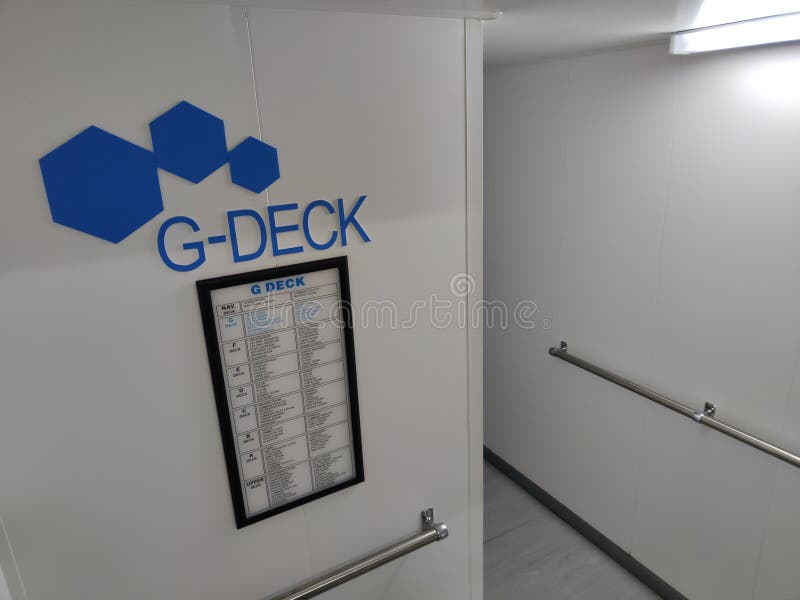 Deck Inside Accommodation on a Large Container Vessel Stock Image ...