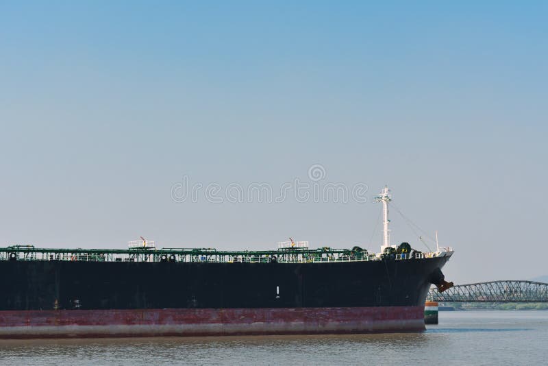 Deck of a Merchant Ship Standing in a Port Stock Photo - Image of ...
