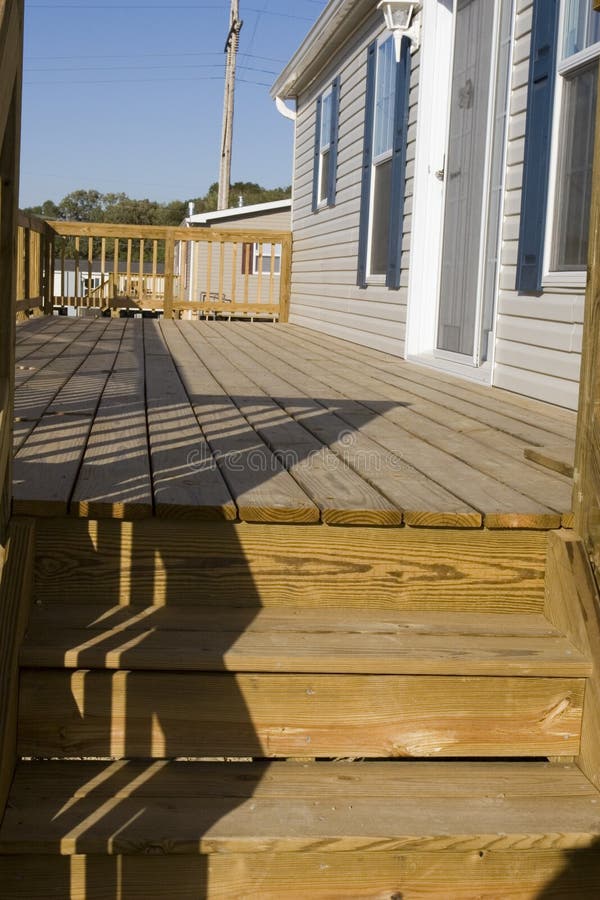 Deck, Modular Home stock image. Image of front, outdoor - 3391629