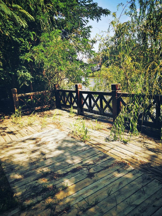 Deck Over the Stream stock photo. Image of custom, lawn - 41840724