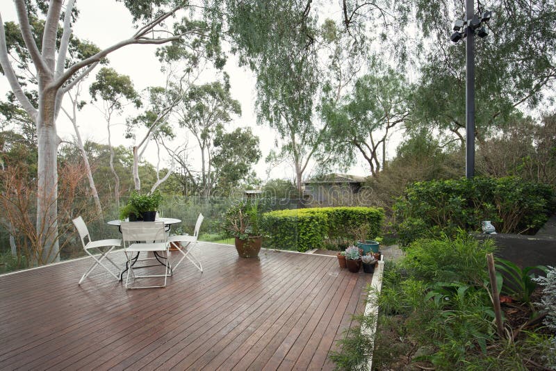 Deck Patio Amongst Native Australian Landscaping Stock Photo - Image of ...