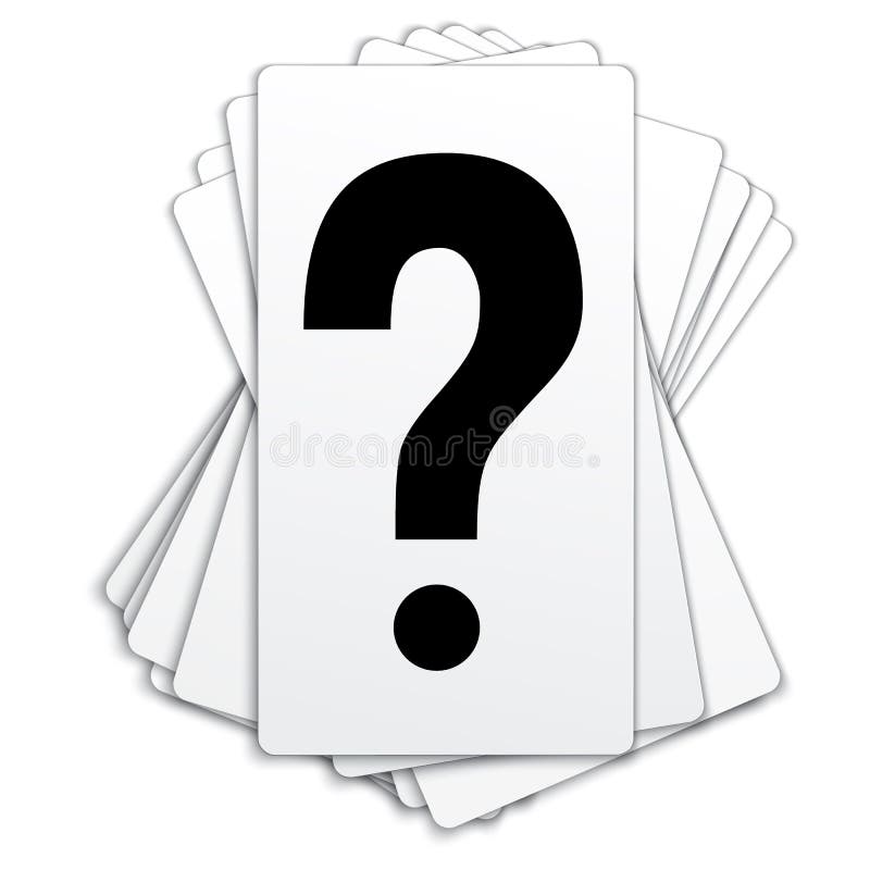 A Deck of Plastic Cards in White with the Symbol of the Question Mark ...