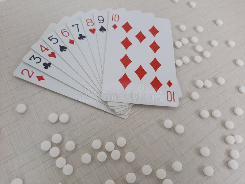 Deck of Playing Card with Tablets Stock Photo - Image of danger, drug ...