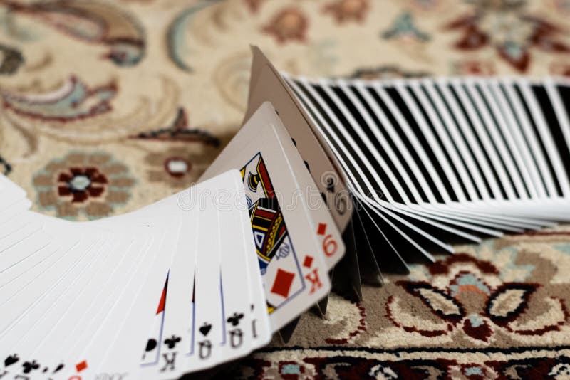 A Deck of Playing Cards Arranged Like If Doing a Ribbon Spread Stock ...