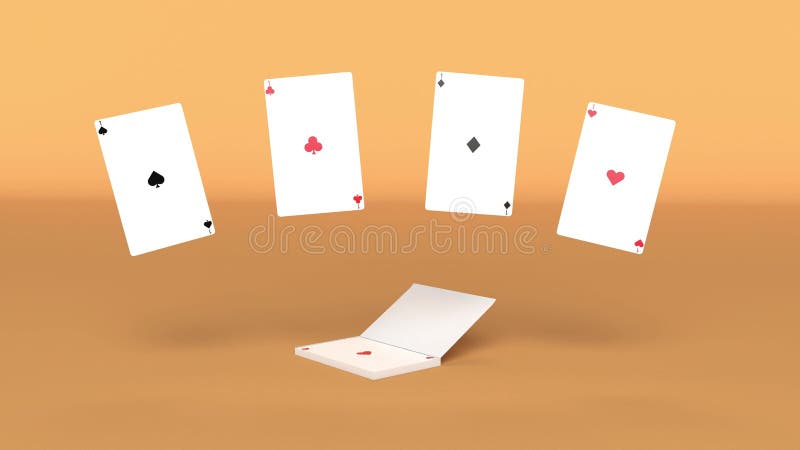 Deck of Playing Cards Opens and Closes 3d Stock Illustration - Illustration of fall, four: 371381739