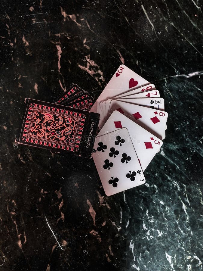 Deck of Playing Cards on a Table. Stock Image - Image of poster ...