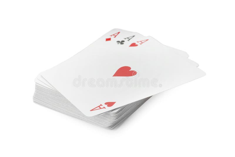 Deck of Playing Cards on White Background Stock Photo - Image of luck ...