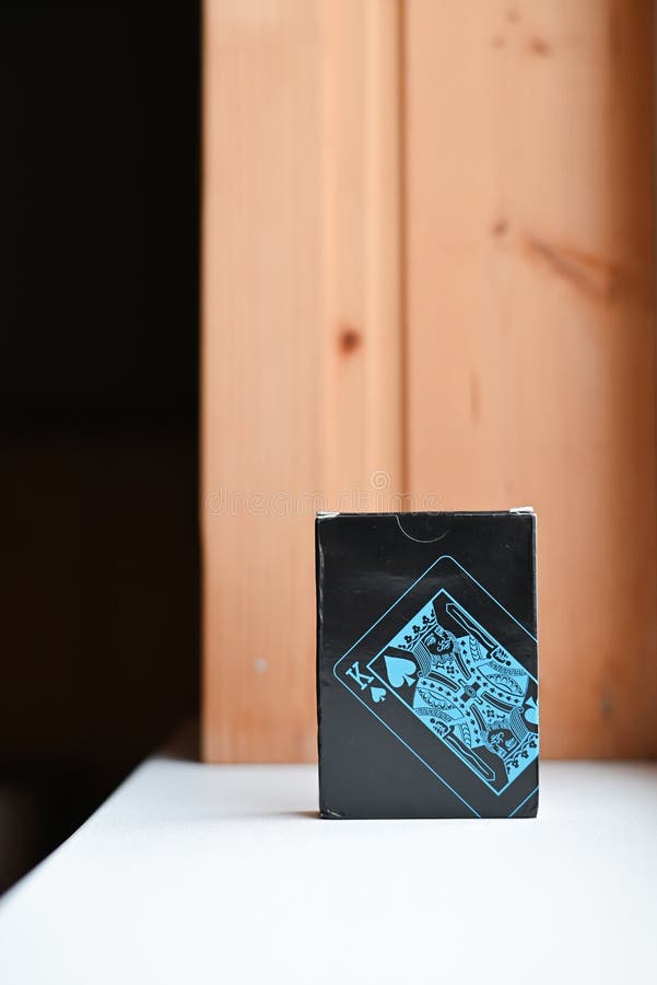 Deck of Playing Cards on Wooden Wall Background Stock Image - Image of ...