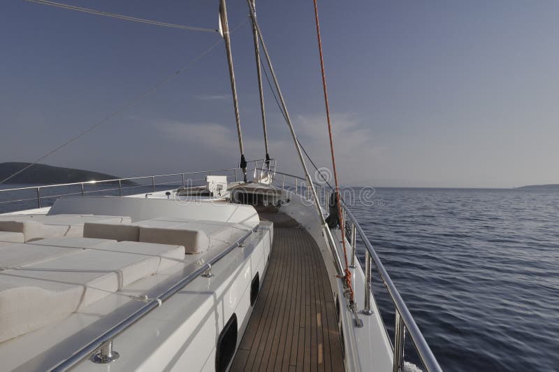 Deck of sailboat stock photo. Image of sailboat, motor - 24608386