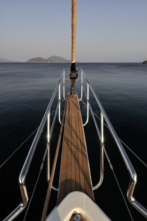 Deck of sailboat stock image. Image of boat, elegance - 24608519