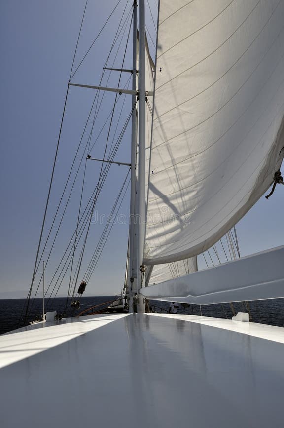 Deck of sailboat stock photo. Image of exploration, boat - 24683346