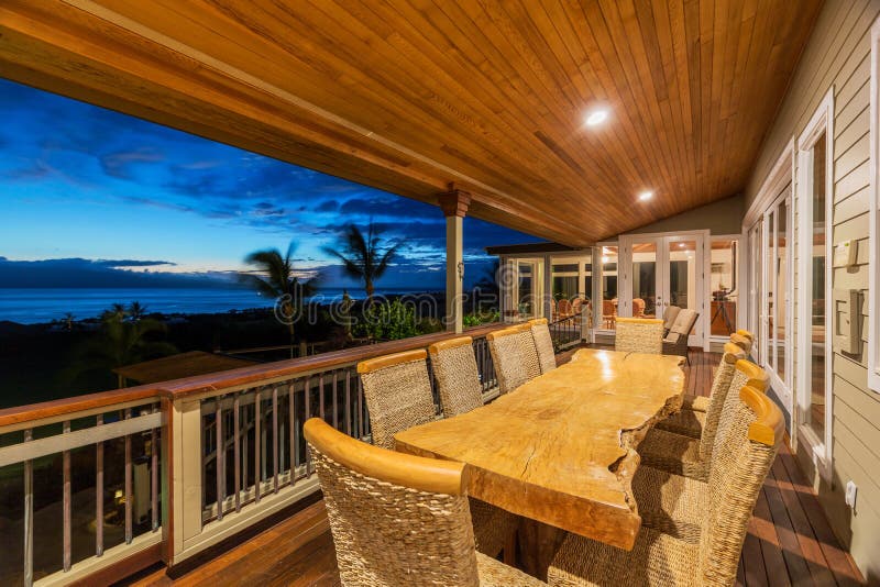 Deck with Sunset View stock image. Image of deck, dusk - 40623143