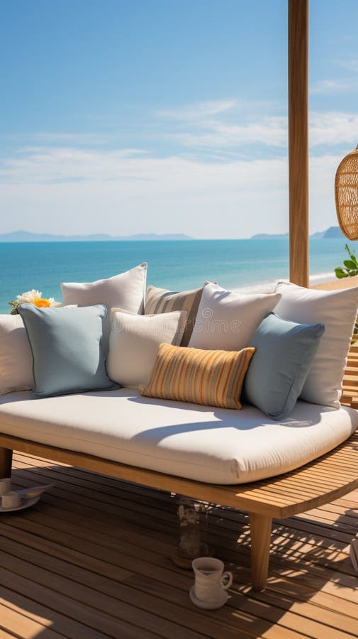 Decked in Comfort Luxurious Sea Facing Deck Adorned with Inviting ...