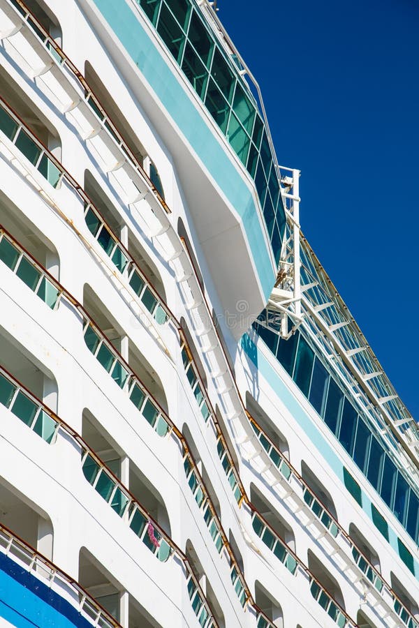 Decks on Curving Bulkhead of Cruise Ship Stock Image - Image of ocean ...