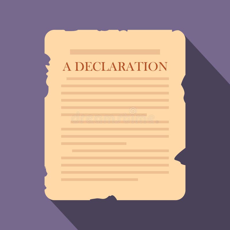 Declaration flat icon stock vector. Illustration of icon - 79568898
