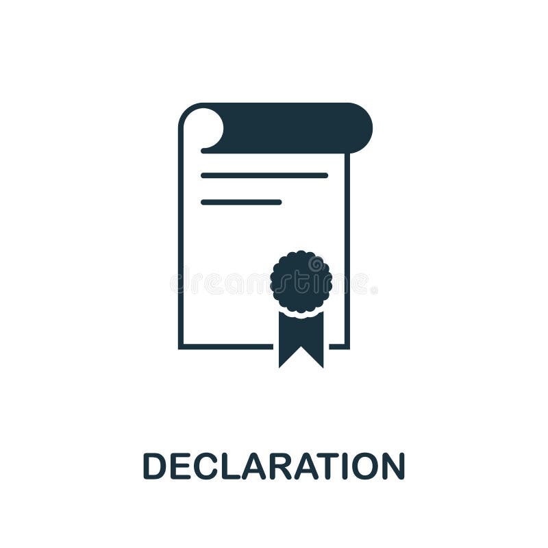 Declaration Icon. Simple Creative Element. Filled Monochrome ...