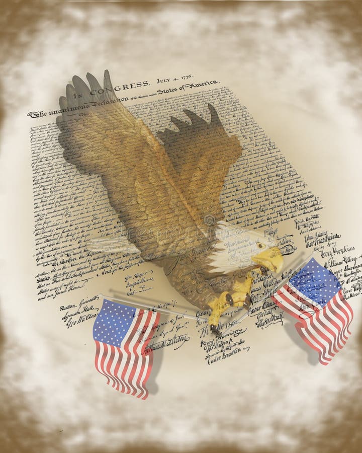 Declaration of Independence 4Th July Background Stock Illustration ...