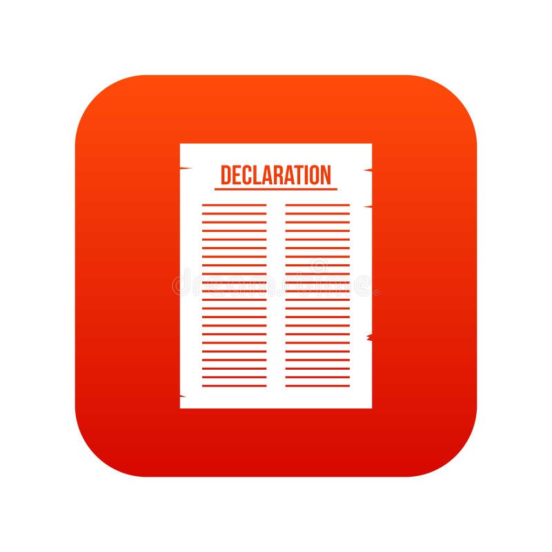 Declaration of Independence Icon Digital Red Stock Vector ...