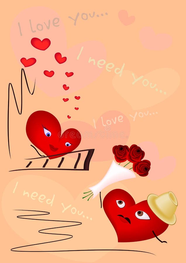 Declaration of love stock vector. Illustration of cheerful - 37646485