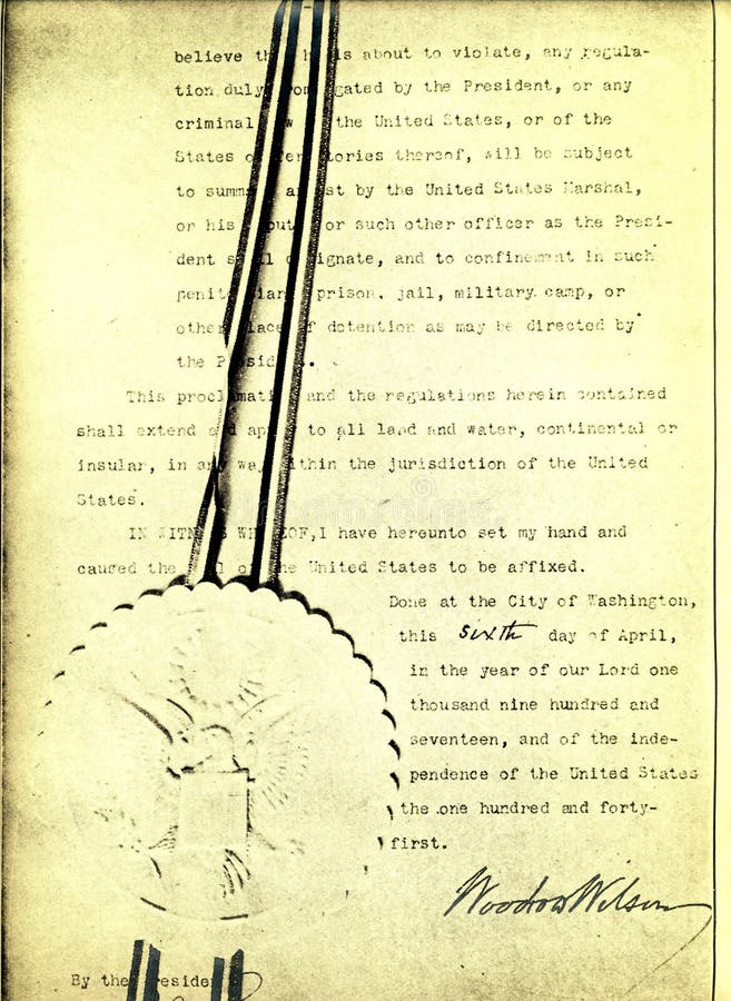 Declaration Of War Document Picture. Image: 222353552