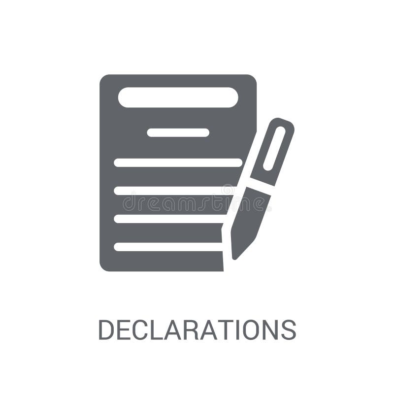 Declarations Icon. Trendy Declarations Logo Concept on White Background ...