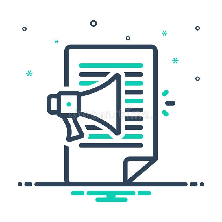 Mix Icon for Declare, Promulgate and Announce Stock Illustration ...