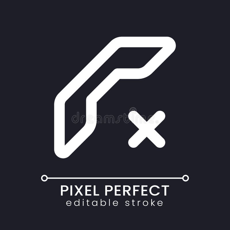 Decline Call Pixel Perfect White Linear Ui Icon for Dark Theme Stock ...