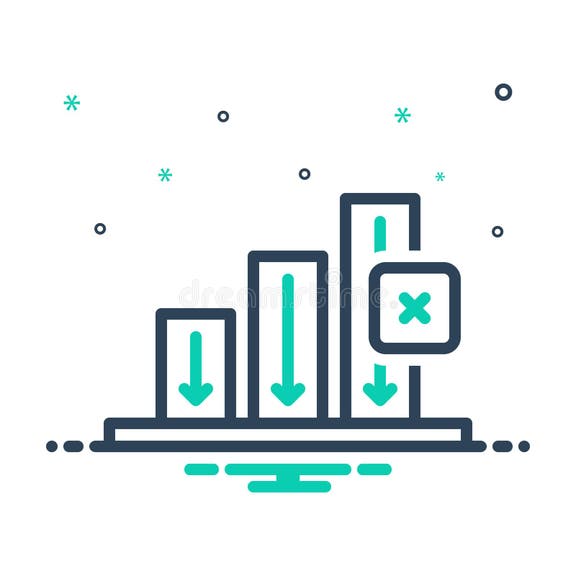 Mix Icon for Decline, Decrease and Reduce Stock Vector - Illustration ...