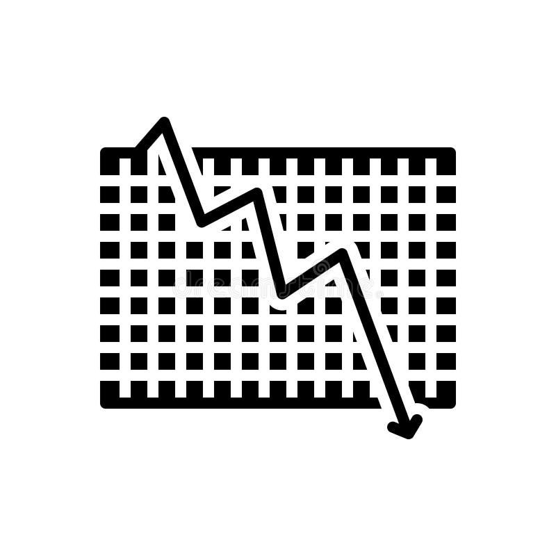 Black Solid Icon for Decline, Downfall and Relapse Stock Vector ...