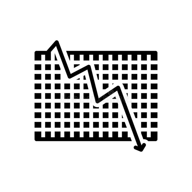 Black Solid Icon for Decline, Downfall and Relapse Stock Vector - Illustration of decrease, icon ...