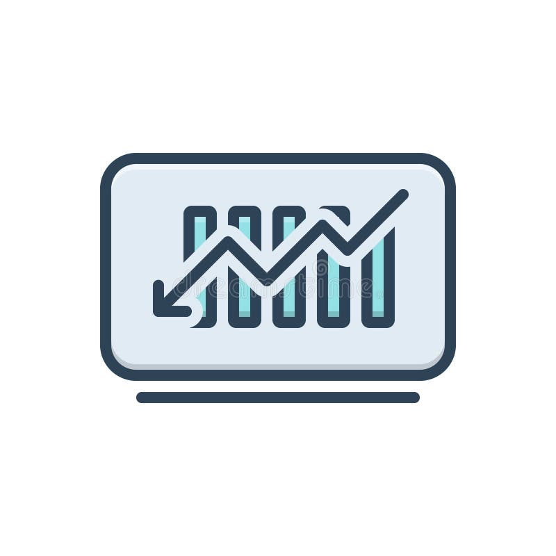Color Illustration Icon for Decline, Reduce and Decrease Stock Illustration - Illustration of ...