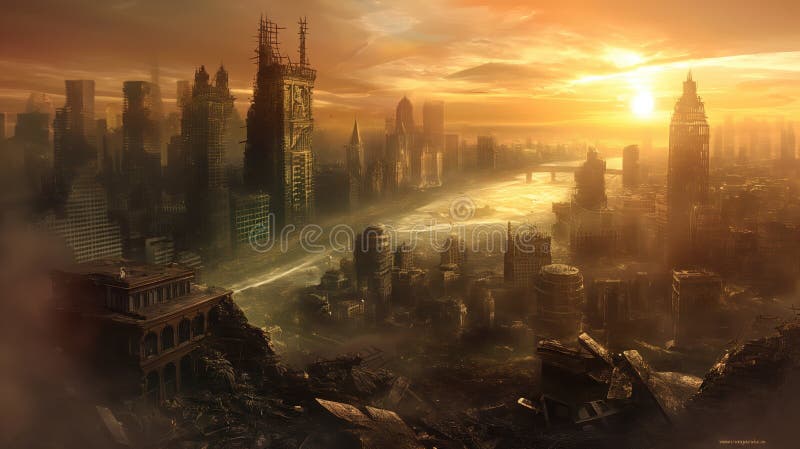 The Decline of Modern Civilization Stock Image - Image of waste, green ...