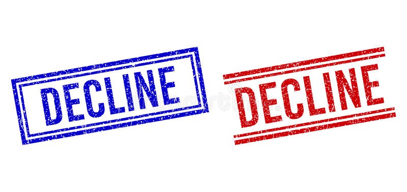 Grunge Textured DECLINE Stamps with Double Lines Stock Illustration ...