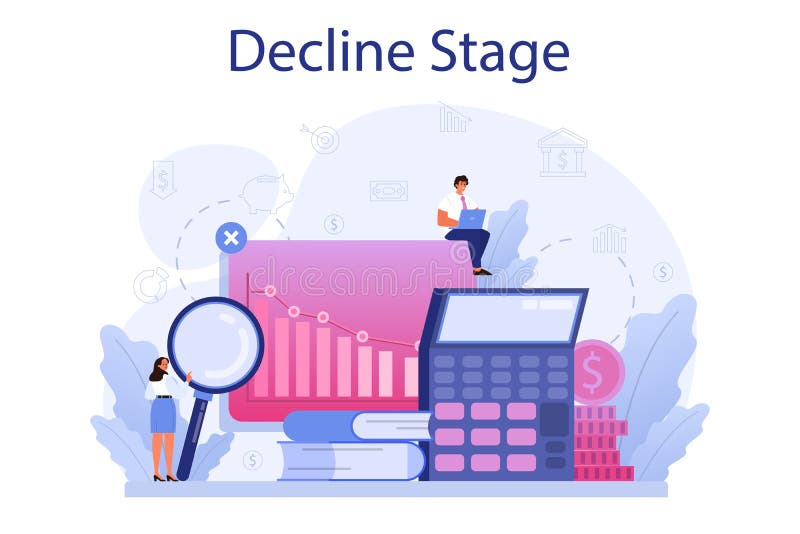 Decline Stage Online Service or Platform. Finance Crisis Stock ...