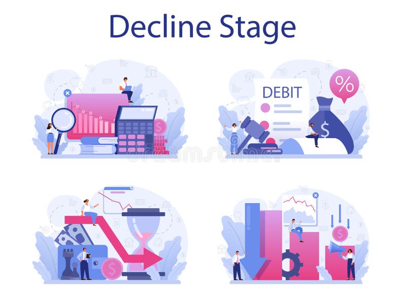 Decline Stage Online Service or Platform. Finance Crisis Stock ...