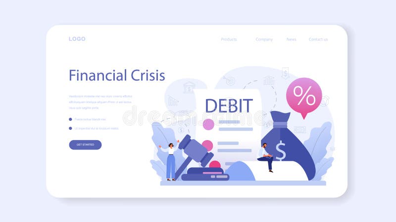 Decline Stage Web Banner or Landing Page. Finance Crisis Stock Vector - Illustration of growth ...