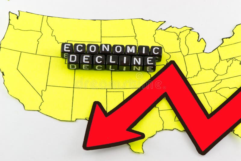 The Decline of the US Economy As a Symbol Stock Photo - Image of global ...
