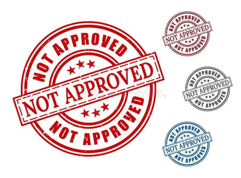 Declined Application Stamp Set, Rejected Red Rubber Vector Labels Stock ...