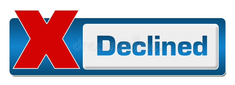 Declined Blue Circular Badge Style Stock Illustration - Illustration of ...