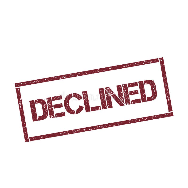 Declined Rectangular Stamp. Stock Vector - Illustration of mark, messy ...