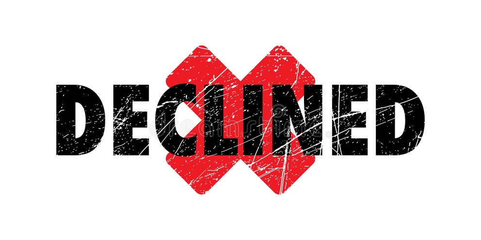 Declined Stamp with X Mark. Vector Graphic Stock Vector - Illustration ...