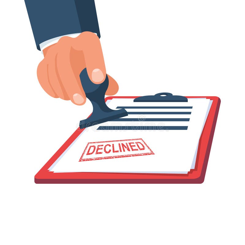 Declined Stamping. the Official Document is Rejected. Vector Flat ...