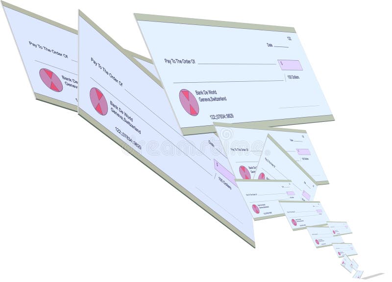 Declining bank account stock illustration. Illustration of chequebooks ...