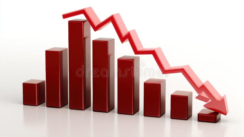 Declining Bar Graph stock illustration. Illustration of banner - 379748612