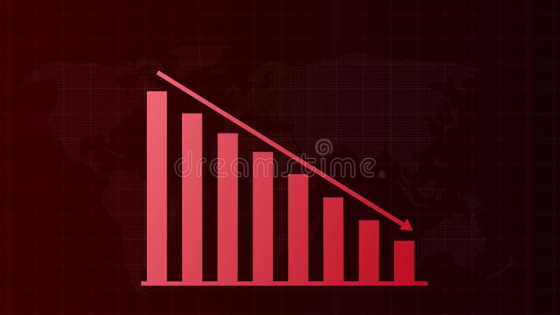 Declining Bar Graph with a Downward-sloping Arrow, Representing a ...